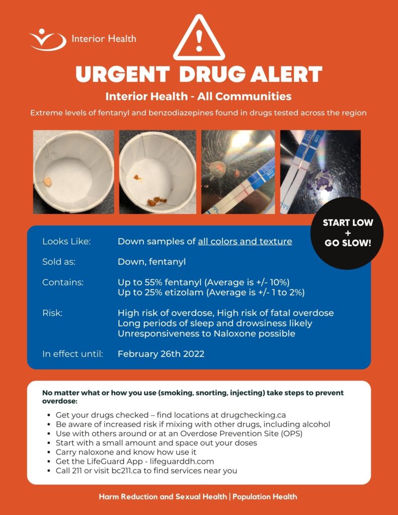 Interior Health Wide Drug Alert – Interior Health Drug Checking