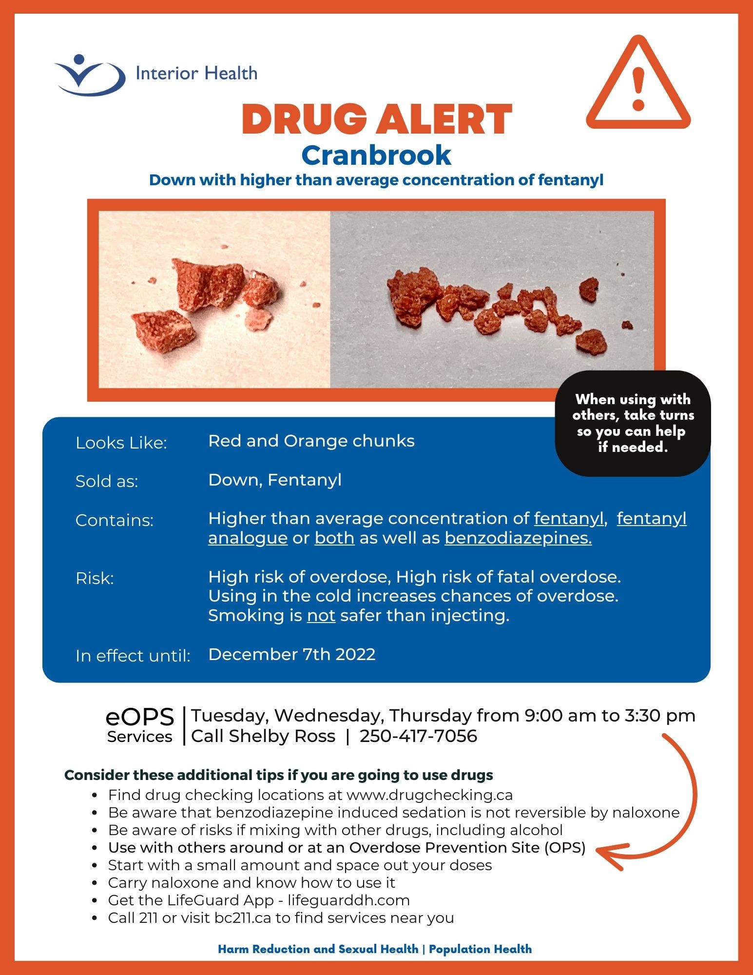 Cranbrook Drug Alert – Interior Health Drug Checking